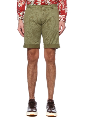 Etro Erkek Yeşil Şal Desenli Bermuda 48 IT