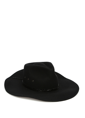 Eric Javits Kadın Jade Siyah Krokodil Bantlı Yün Şapka EU Eric Javits Kadın Jade Siyah Krokodil Bantlı Yün Şapka EU