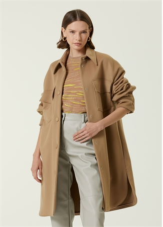 Stella McCartney Kadın Kerry Camel Yün Palto Kahverengi 38 IT