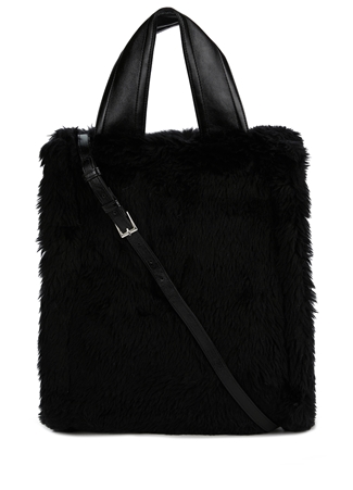 Stand Kadın Siyah Yün Omuz Çantası EU