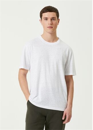 Allsaints Erkek Harv Beyaz Bisiklet Yaka T-shirt XS EU