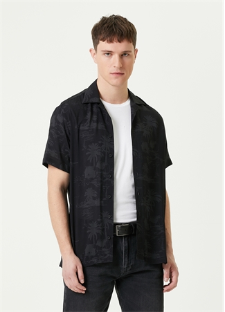 Academia Erkek Siyah Palmiye Desenli Hawaii Gömlek XS EU Academia Erkek Siyah Palmiye Desenli Hawaii Gömlek XS EU