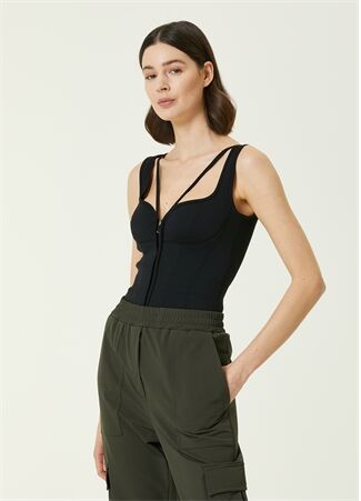 Stella McCartney Kadın Siyah Kalp Yaka Önü Fermuarlı Bluz 38 IT Stella McCartney Kadın Siyah Kalp Yaka Önü Fermuarlı Bluz 38 IT