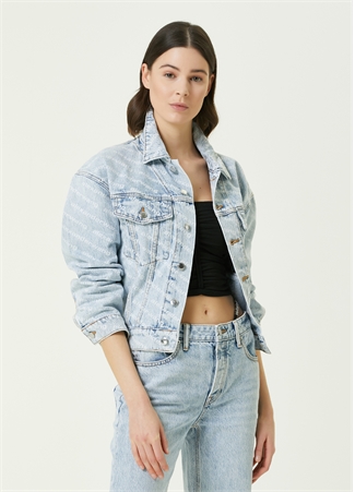 T by Alexander Wang Kadın Mavi Logo Desenli Denim Ceket S EU T by Alexander Wang Kadın Mavi Logo Desenli Denim Ceket S EU