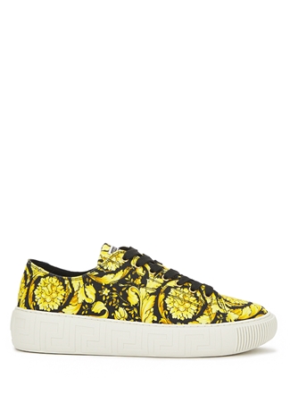 Versace Erkek Siyah Sarı Barok Desenli Sneaker 4 EU Versace Erkek Siyah Sarı Barok Desenli Sneaker 4 EU