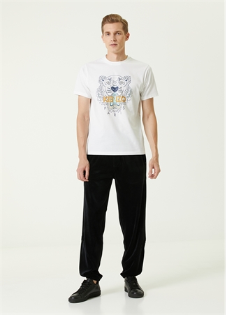 Kenzo Erkek Siyah Logo Detaylı Kadife Eşofman S EU Kenzo Erkek Siyah Logo Detaylı Kadife Eşofman S EU