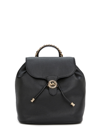 Michael Kors Kadın Mina Large Siyah Logolu Deri Sırt Çantası EU Michael Kors Kadın Mina Large Siyah Logolu Deri Sırt Çantası EU