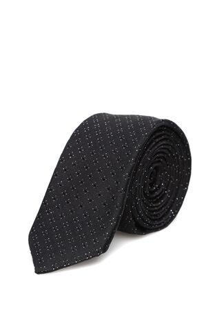 Palzileri Lab Erkek Siyah Mikro Desenli Kravat EU