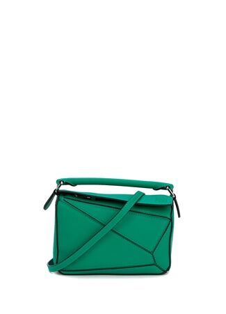 Loewe Kadın Puzzle Yeşil Deri Omuz Çantası EU