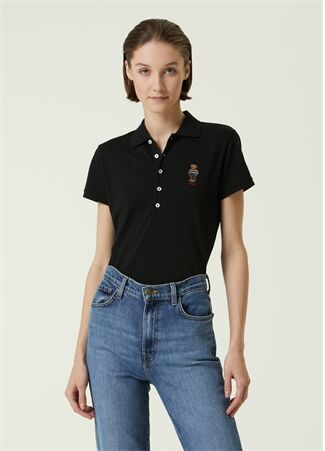 Polo Ralph Lauren Kadın Bear Siyah Yaka T-shirt S EU