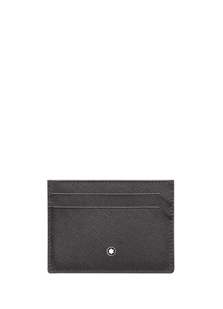 Montblanc Erkek Sartorial Logolu Deri Kartlık Gri EU