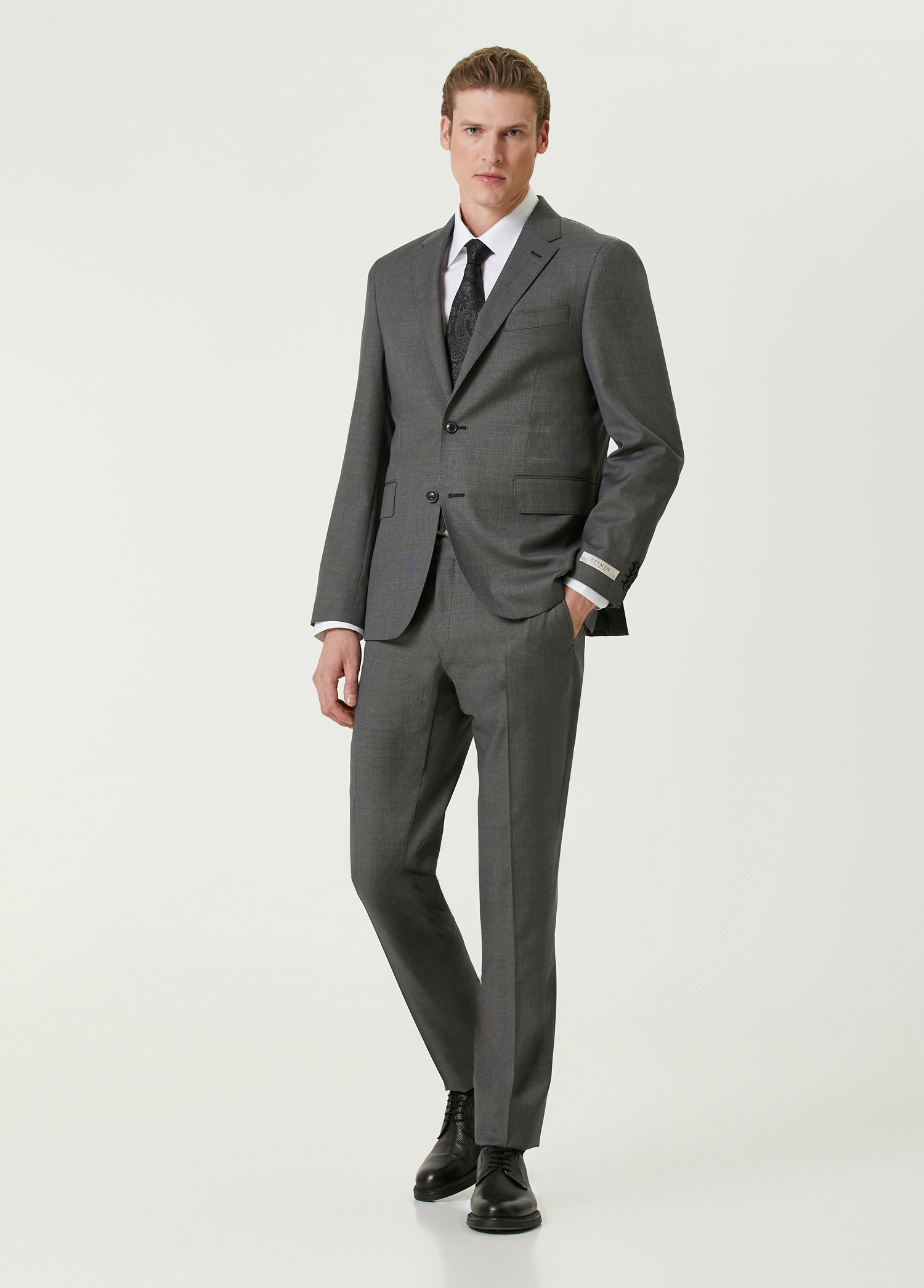 Gray Beymen Collection Gray Men Grey Micro Patterned Wool Suit 1580933 ...