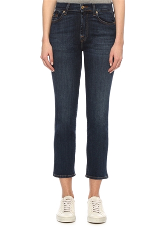 7 For All Mankind Kadın Lacivert Normal Bel Jean Pantolon 25 US