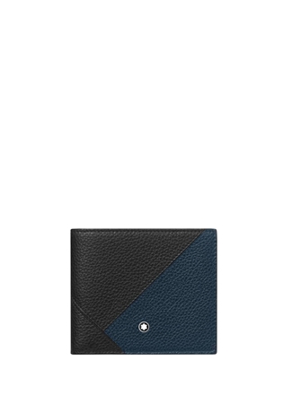 Montblanc Meisterstück Geometry Lacivert Deri Cüzdan Siyah Eu