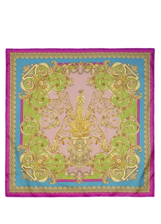 Versace Kadın Colorblocked 90x90 Cm İpek Eşarp Eu Versace Kadın Colorblocked 90x90 Cm İpek Eşarp Eu