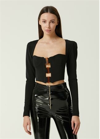 Raisa Vanessa Kadın Siyah Kalp Yaka Kesim Detaylı Bluz 36 EU Raisa Vanessa Kadın Siyah Kalp Yaka Kesim Detaylı Bluz 36 EU