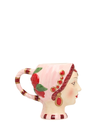 Luxuria Pembe Kadın Formlu Seramik Kupa Çok Renkli