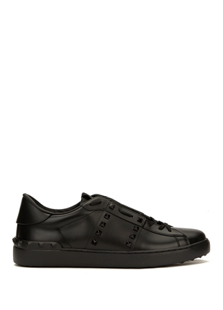 Valentino Garavani Erkek Open Siyah Logolu Deri Sneaker 42 EU Valentino Garavani Erkek Open Siyah Logolu Deri Sneaker 42 EU