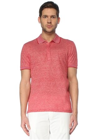 Pal Zileri Erkek Kırmızı Polo Yaka Biye Detaylı T-shirt Bordo S EU