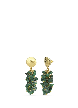 Berrin Özkan Kadın Dancing Malachite Küpe Yeşil EU