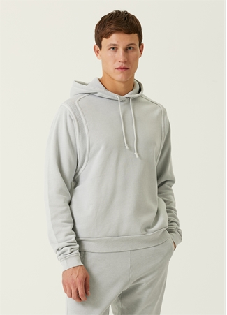 John Elliott Erkek Gri Kapüşonlu Şerit Garnili Sweatshirt S EU John Elliott Erkek Gri Kapüşonlu Şerit Garnili Sweatshirt S EU