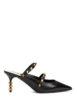 Valentino Garavani Kadın Rockstud Siyah Deri Terlik 36 EU