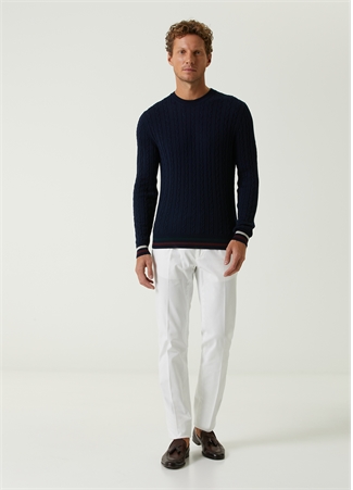 Canali Erkek Beyaz Dar Paça Yün Pantolon 54 IT Canali Erkek Beyaz Dar Paça Yün Pantolon 54 IT