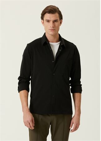 Network Erkek Slim Fit Siyah Dış Gömlek L EU