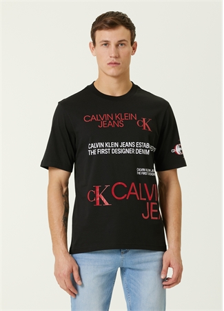 CK Jeans Erkek Siyah Logo Desenli T-shirt S EU CK Jeans Erkek Siyah Logo Desenli T-shirt S EU