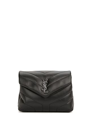 Kadın Loulou Toy Siyah Deri Omuz Çantası EU