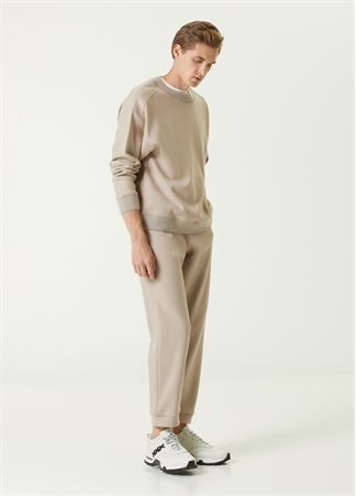 Emporio Armani Erkek Bej Yün Jersey Eşofman Altı M EU