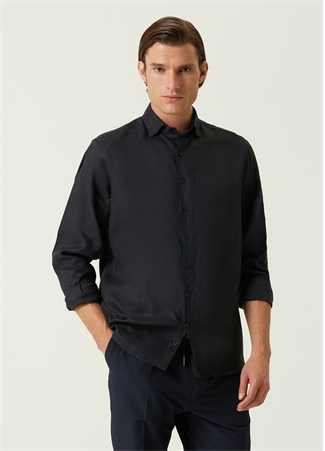 Network Erkek Comfort Fit Lacivert Keten Gömlek 38 EU Network Erkek Comfort Fit Lacivert Keten Gömlek 38 EU