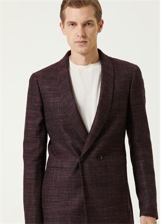 Pal Zileri Erkek Bordo Şal Yaka İpek Ceket 48 IT