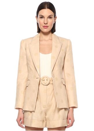 Zimmermann Kadın The Lovestruck Krem Puantiyeli Keten Ceket Bej 0 US