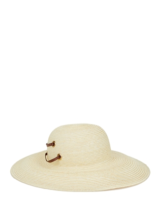 Helene Berman London Kadın Bej İp Detaylı Hasır Şapka EU