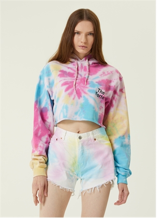 Forte Couture Kadın Colorblocked Kapüşonlu Desenli Cropped Sweatshirt XS EU Forte Couture Kadın Colorblocked Kapüşonlu Desenli Cropped Sweatshirt XS EU