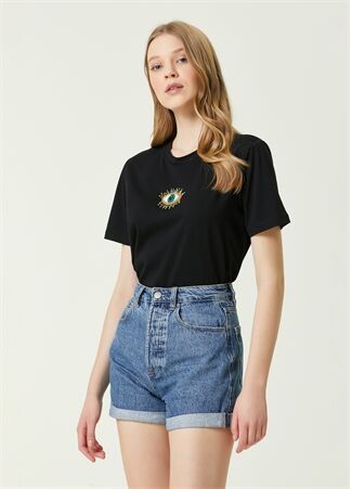 Beymen Club Kadın Siyah Bisiklet Yaka Göz İşlemeli T-shirt S Beymen Club Kadın Siyah Bisiklet Yaka Göz İşlemeli T-shirt S