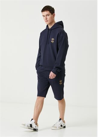Dolce&Gabbana Erkek Lacivert Beli Kordonlu Taç Patchli Bermuda 44 IT