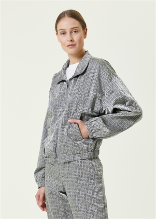 Givenchy Kadın 4G Gri Dik Yaka Logolu Ceket 36 FR Givenchy Kadın 4G Gri Dik Yaka Logolu Ceket 36 FR