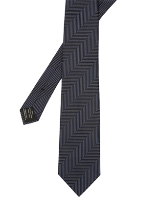 Tom Ford Erkek Lacivert Verev Çizgili İpek Kravat EU