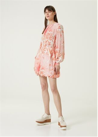 Stella McCartney Kadın Amanda Kırmızı Desenli Mini İpek Elbise 40 IT