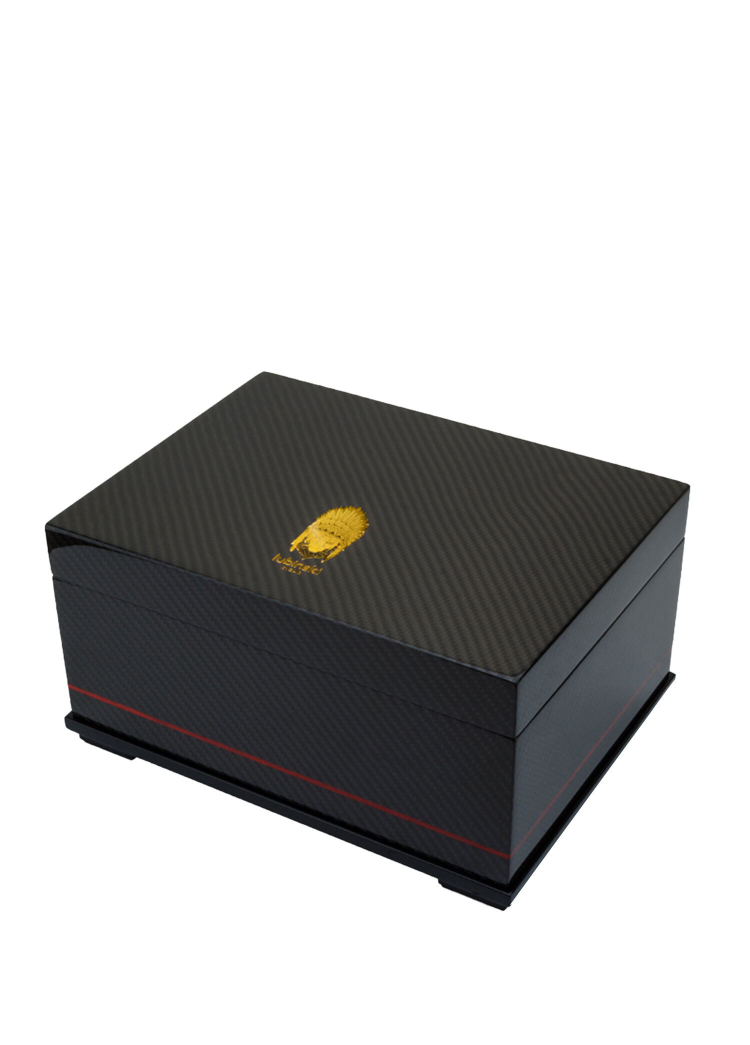 Lubinski - Carbon Spanish Cedar Humidor Black 50's Cigar Box