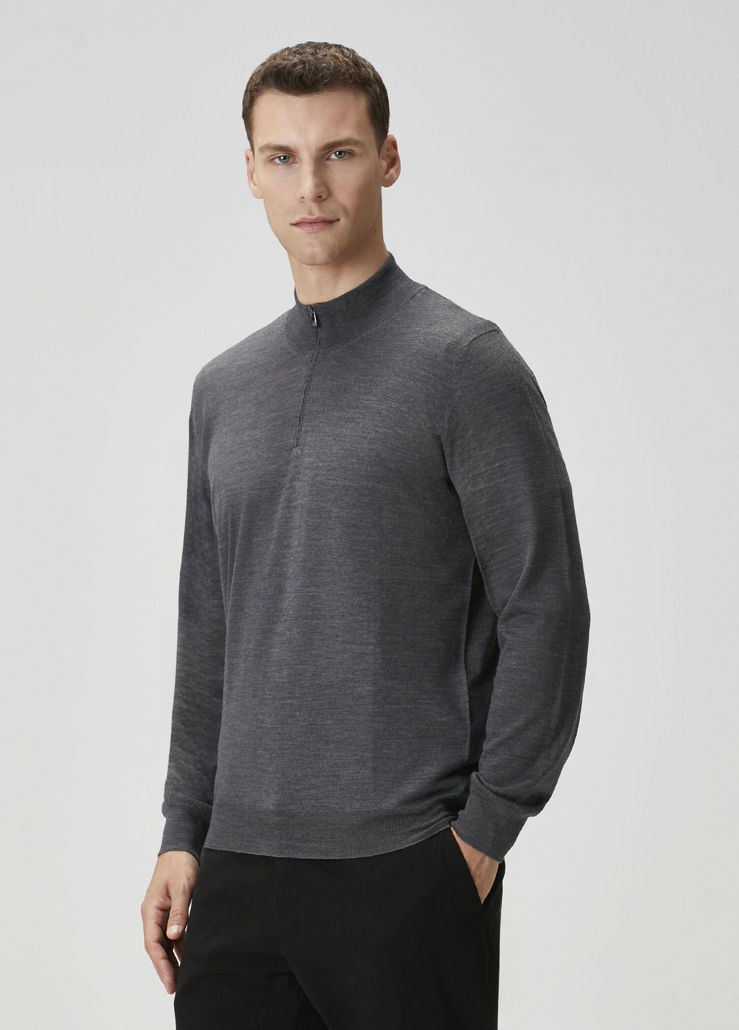 Dark Grey Corneliani Dark Grey Men Grey Wool Knitwear 1833454 | Beymen