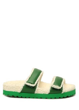 Gia Couture xPernille Teisbaek Kadın Yeşil Deri Terlik 36 EU