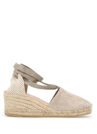 Beymen Club Kadın Vizon Bağcıklı Dolgu Topuklu Süet Espadril Bej 38