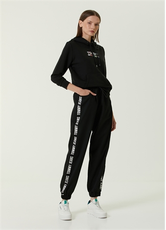 Tommy Jeans Kadın Siyah Lgoo Şeritli Jogger Spor Pantolon S EU Tommy Jeans Kadın Siyah Lgoo Şeritli Jogger Spor Pantolon S EU