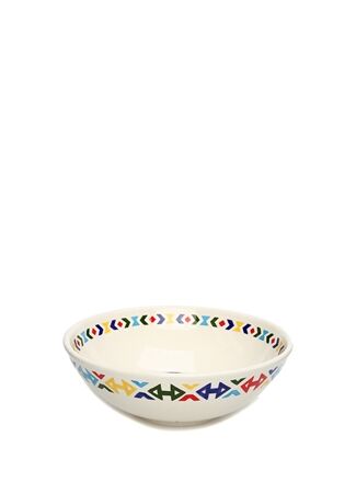 Omar Baban Design Alel Etnik Desenli Seramik Kase Çok Renkli