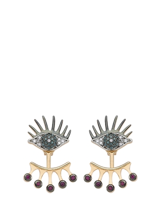 Bee Goddess Kadın Eye Light Pırlantalı Altın Rengi Küpe Pembe EU Bee Goddess Kadın Eye Light Pırlantalı Altın Rengi Küpe Pembe EU