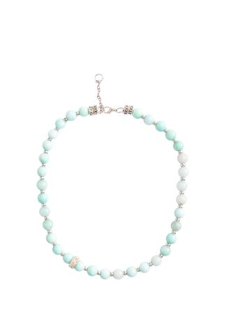 Nauu Kadın Yeşil Gümüş Rengi Kaplama Kolye EU