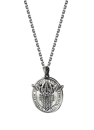 Kayra Khan Erkek Viking Warr Talisman Gümüş Rengi Kolye Gri EU Kayra Khan Erkek Viking Warr Talisman Gümüş Rengi Kolye Gri EU